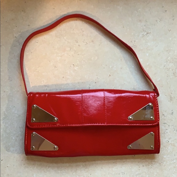 Bags | Vintage Red Purse With Front Mirrors Glam Rock | Poshmark